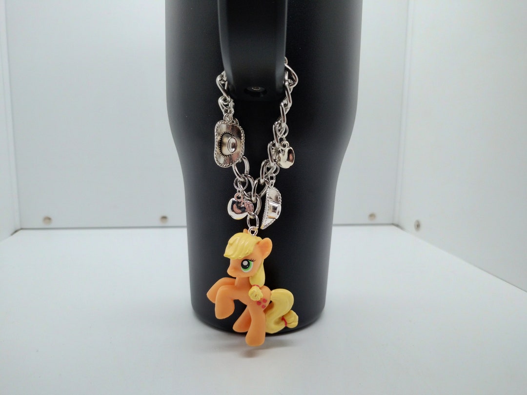 Applejack My Little Pony Tumbler Charm Silver Handmade Water Bottle ...