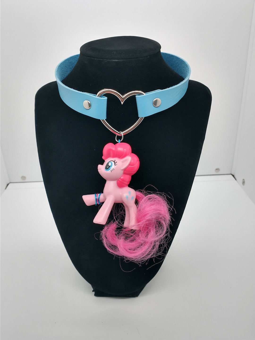 Pinkie Pie My Little Pony Choker Necklace Blue Pink OOAK Handmade ...