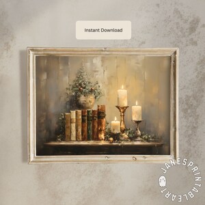 Winter Bookish Printable Wall Art, Cozy Xmas Book Print to Download ...