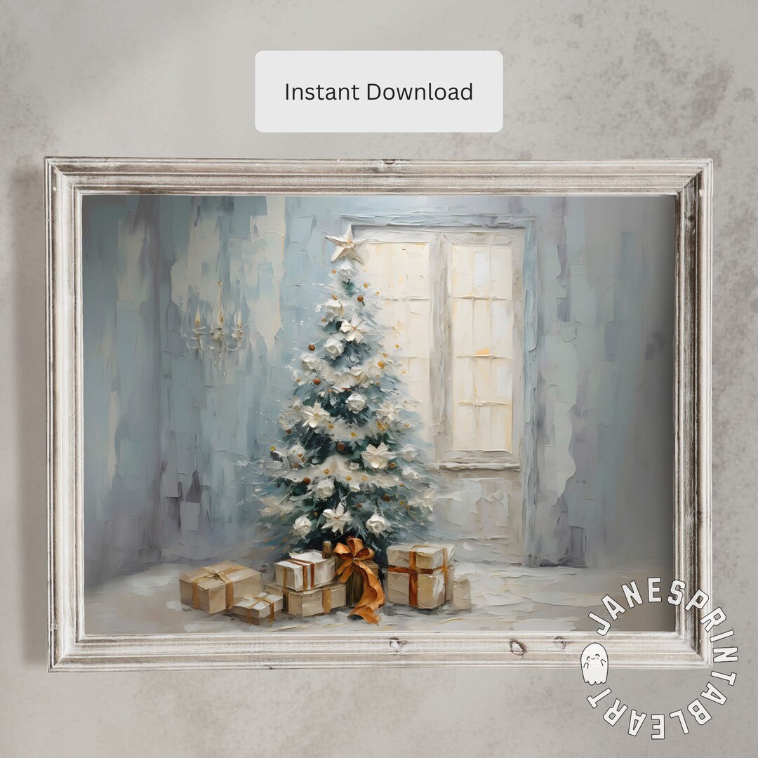 Pastel Christmas Tree Printable Wall Art Digital Download, Vintage ...