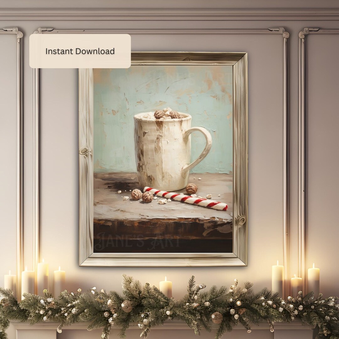 Hot Chocolate Wall Art Digital Download, Cozy Winter Hot Chocolate Art ...