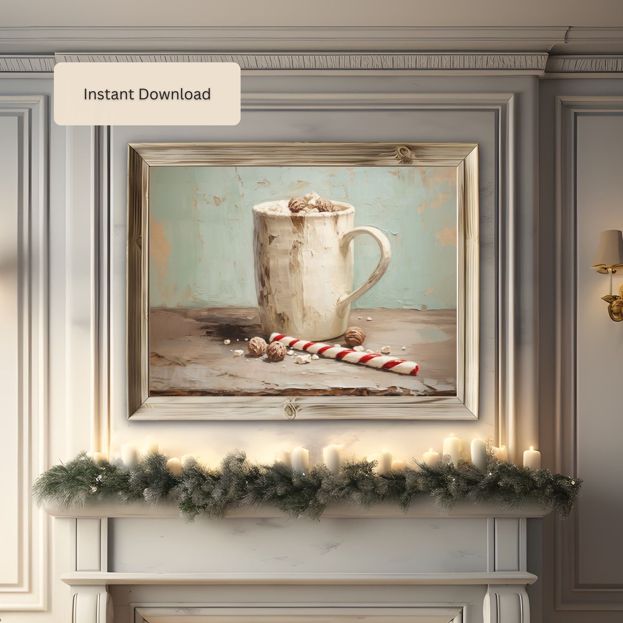 Hot Chocolate Wall Art Digital Download, Cozy Winter Hot Chocolate Art ...