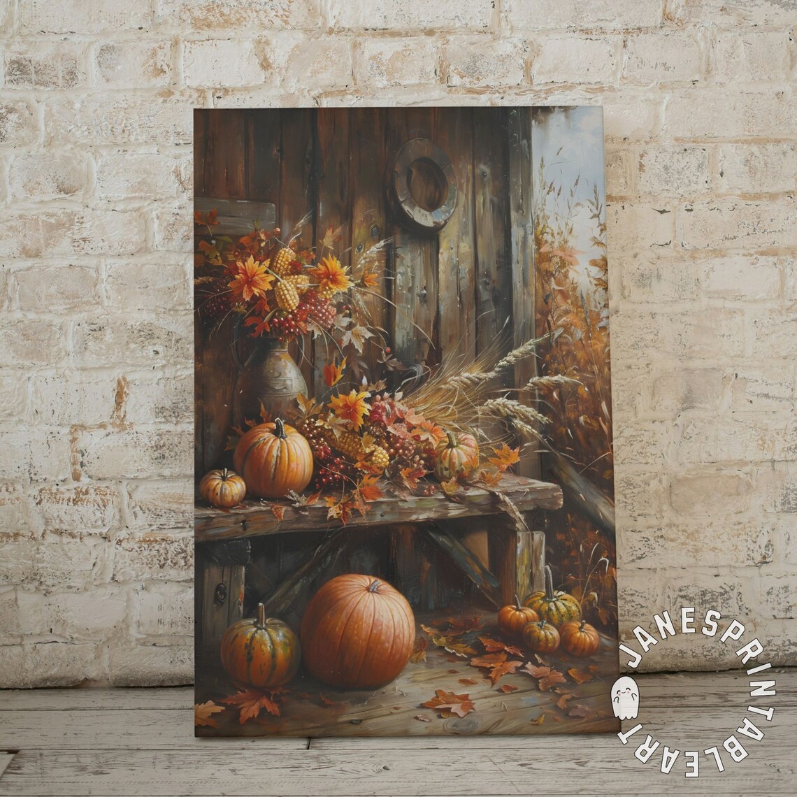 Fall Harvest Print Digital Download, Country Still Life With Pumpkins ...