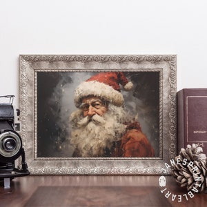 Printable Santa Claus Portrait Download, Rustic Vintage Christmas Wall ...