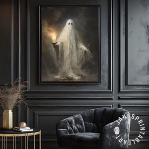 Victorian Ghost Printable Portrait, Dark Academia Spooky Halloween Wall ...