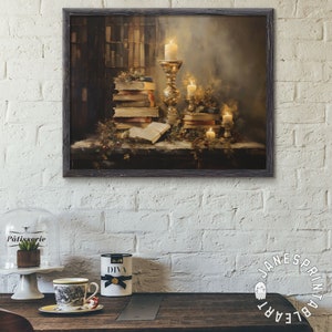 Cozy Winter Print Poster to Download, Christmas Bookish Printable Wall ...