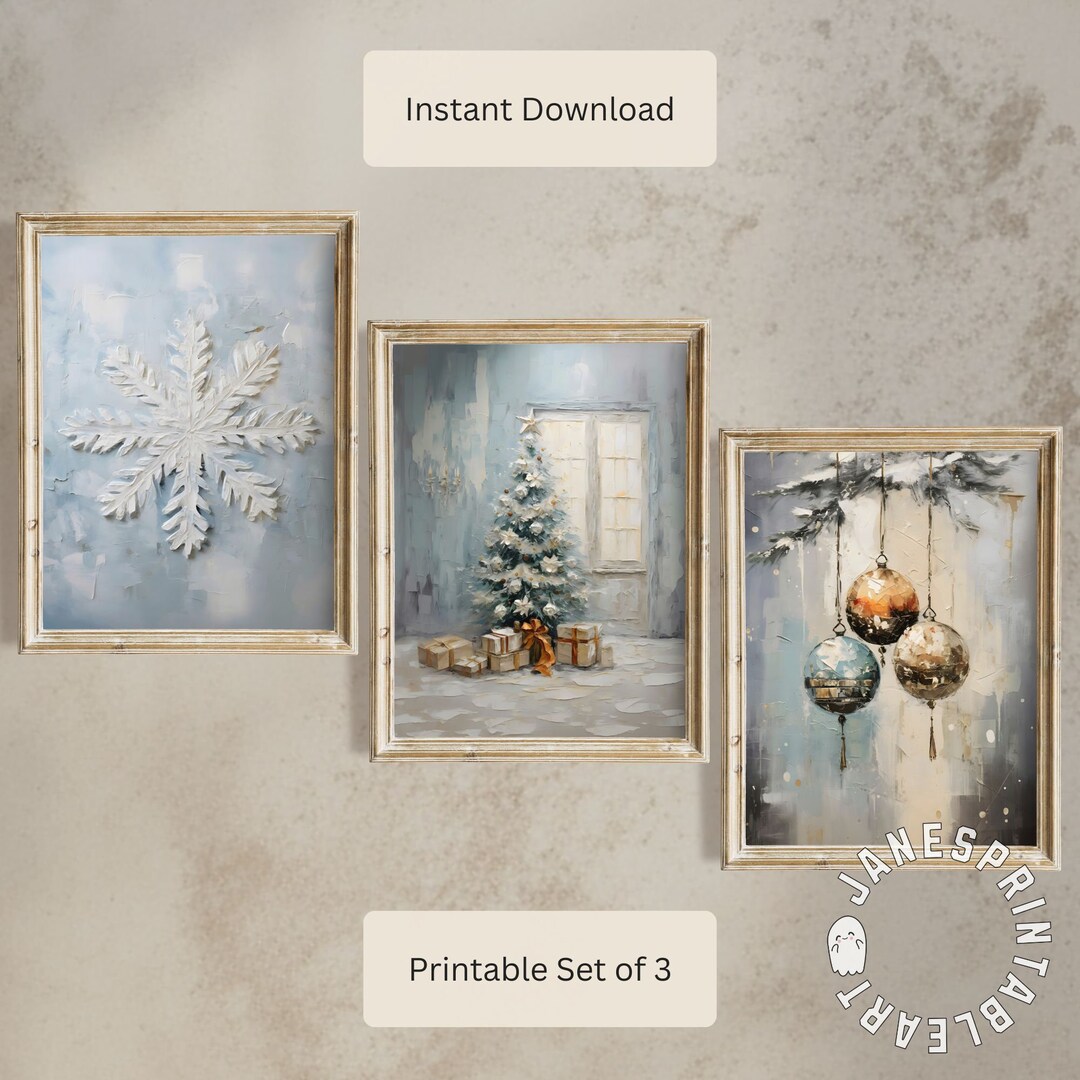 Winter Wall Art Set of 3 Prints Instant Download, Printable Pictures ...