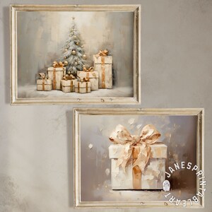 Preppy Christmas Set of 2 Wall Print Paint Instant Download, Vintage ...
