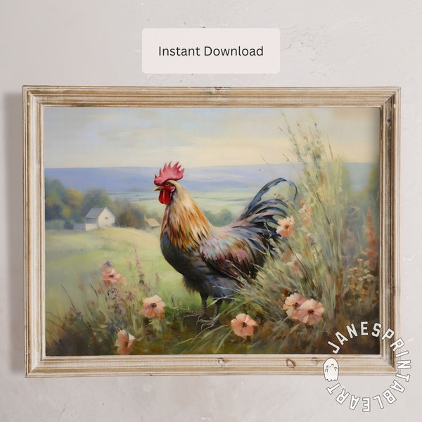 Rooster Portrait - Etsy