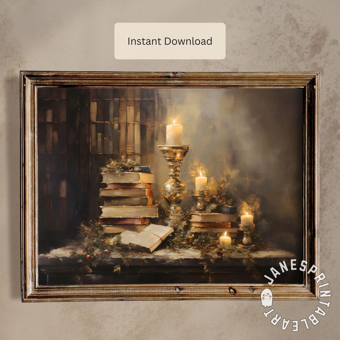 Cozy Winter Print Poster to Download, Christmas Bookish Printable Wall ...