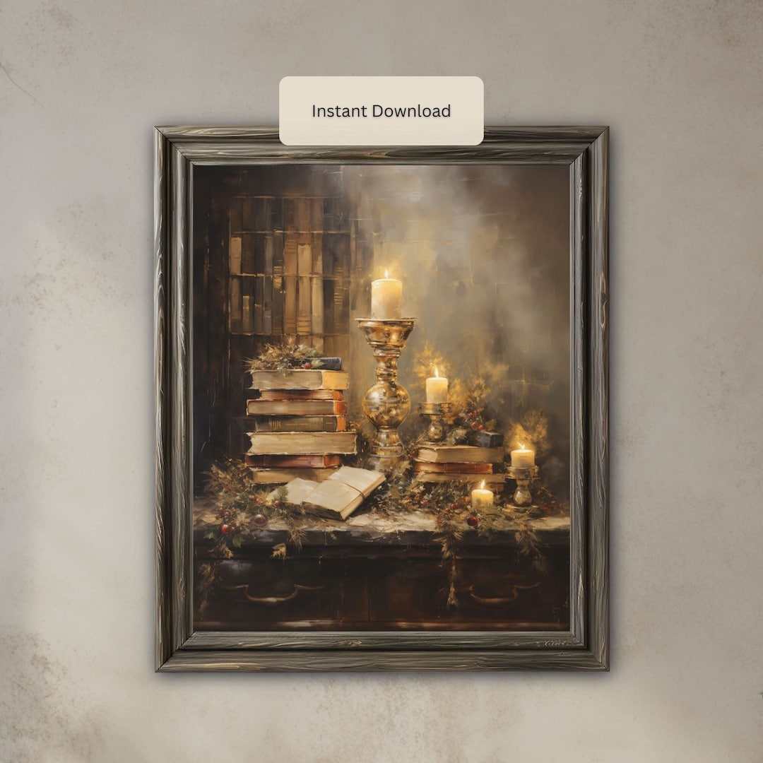 Cozy Winter Print Poster to Download, Christmas Bookish Printable Wall ...