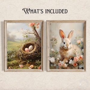 Easter Wall Art Bundle of 12 Pictures, Spring Printable Wall Art Set of ...