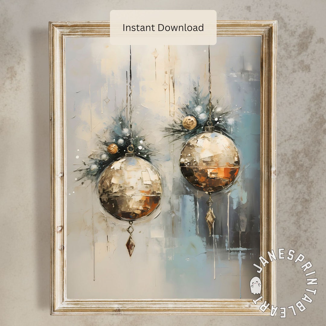 Christmas Poster Preppy Printable Wall Art, Vintage Farmhouse Winter ...