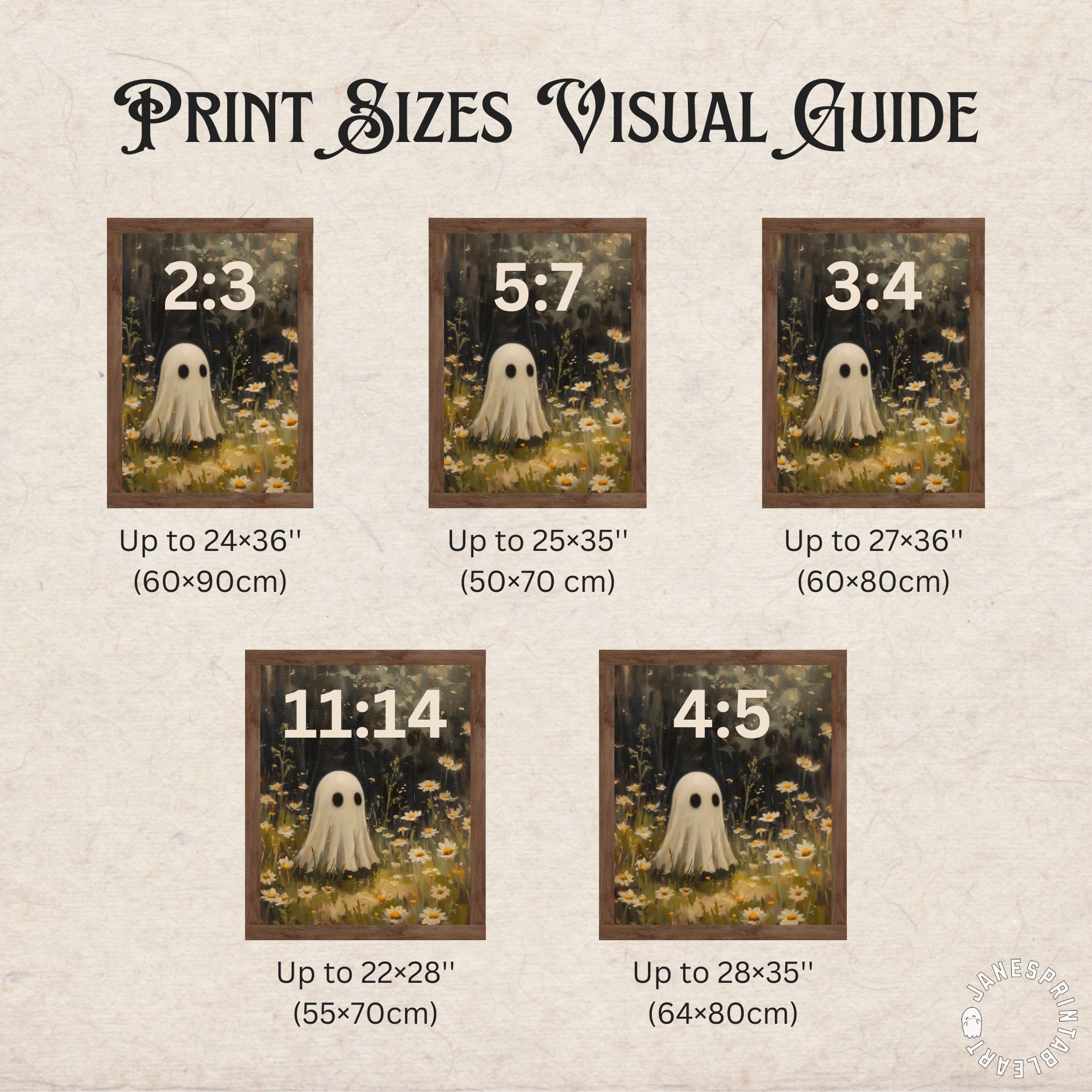 Spooky Cute Ghost Painting Digital Download, Pastel Blue Ghost ...