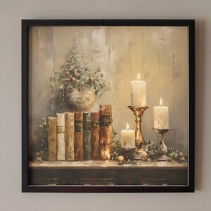 Winter Bookish Printable Wall Art, Cozy Xmas Book Print to Download ...