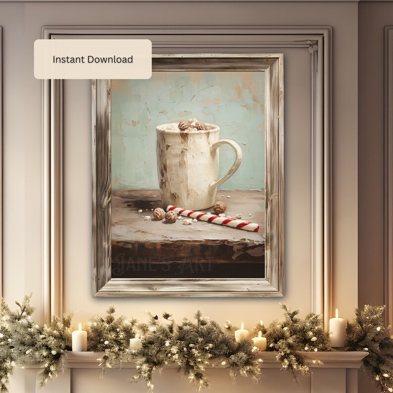 Hot Chocolate Wall Art Digital Download, Cozy Winter Hot Chocolate Art ...