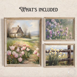 Spring Print Set of 12 Printable Wall Arts, Springtime Floral Wall ...