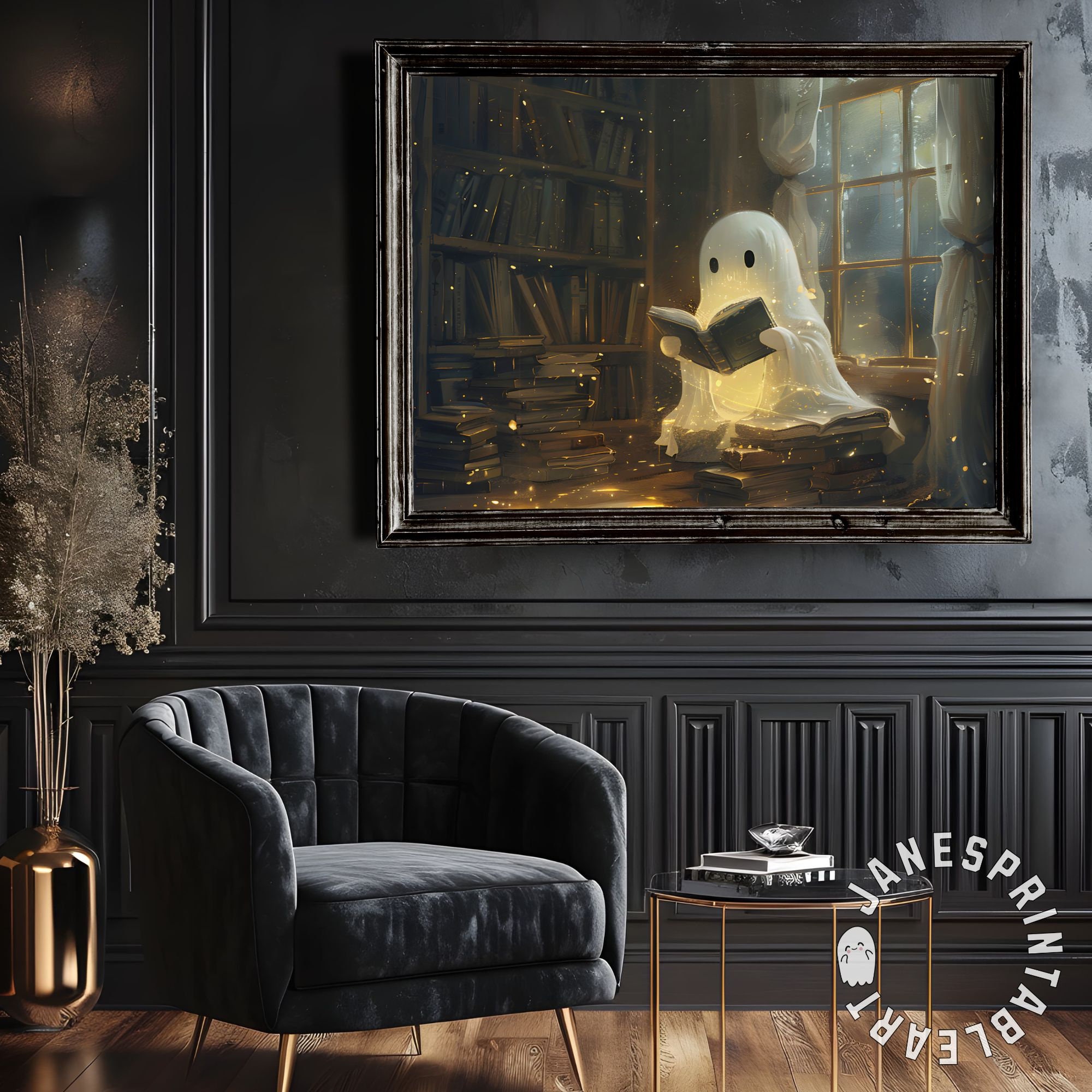 Book Lover Ghost Instant Download, Spooky Bookish Halloween Printable ...