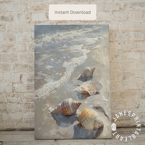 Vintage Seashell Print Digital Download, Coastal Wall Art Printable ...