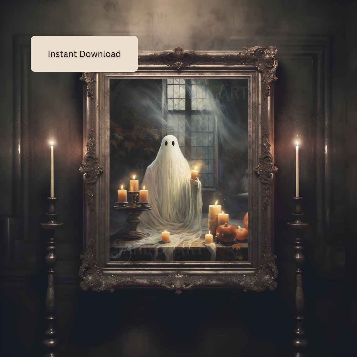 Fall Ghost Picture Printable Wall Art Dark Academia Spooky - Etsy