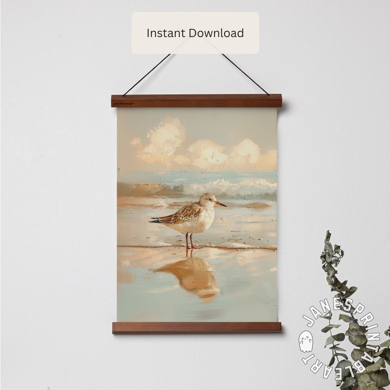 Sea Bird Downloadable Art Costal Print Vintage, Sandpiper Bird Digital ...