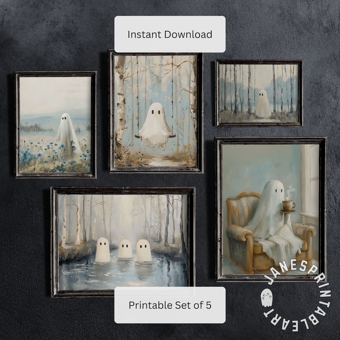 Cute Small Ghost Pictures Digital Download, Pastel Blue Ghost Gallery ...