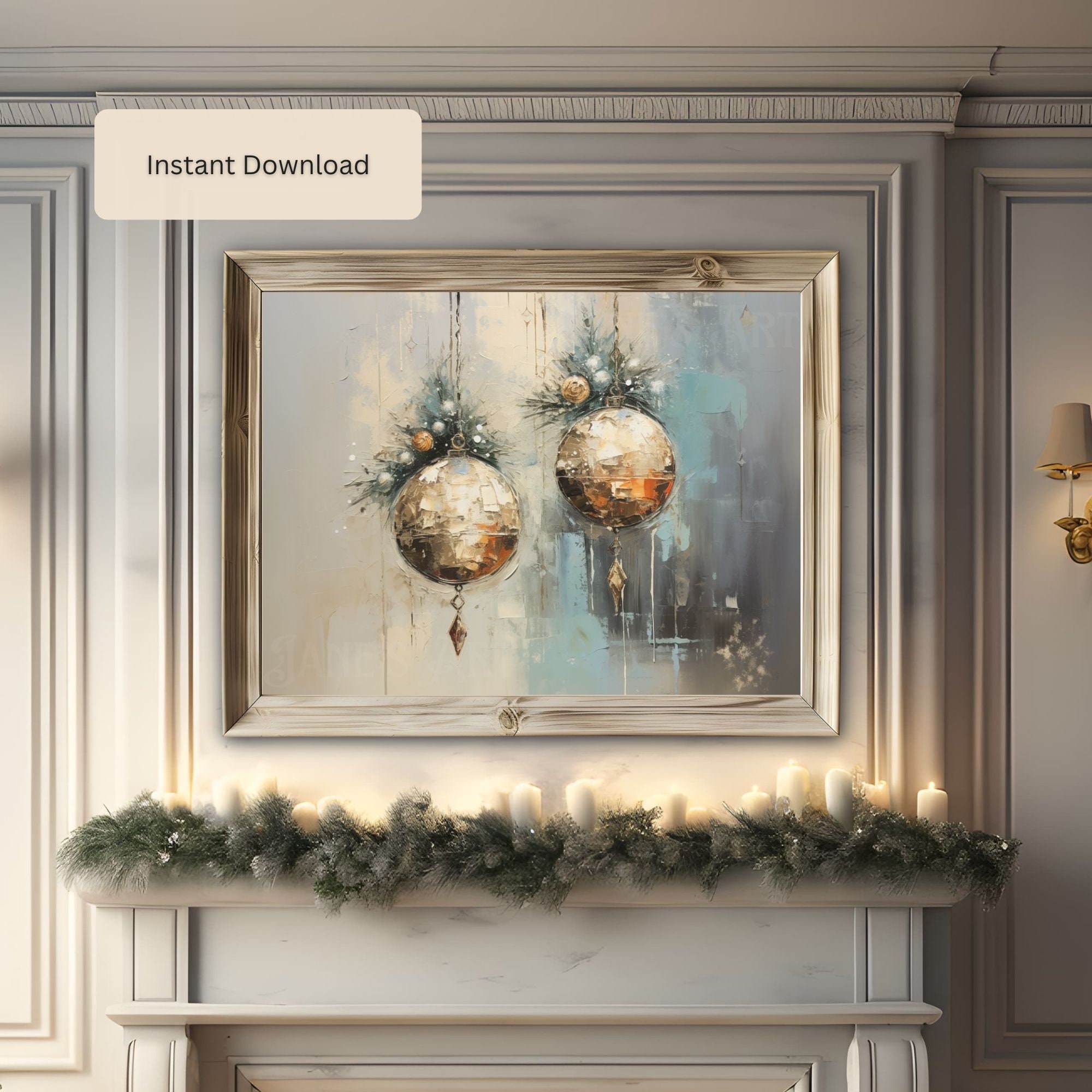 Christmas Poster Preppy Printable Wall Art, Vintage Farmhouse Winter ...