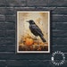 Fall Crow Printable Painting for Halloween Wall Decor, Crow Art ...