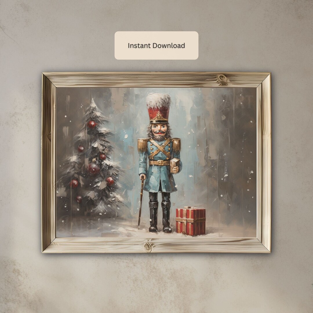 Christmas Nutcracker Print Download, Holiday Season Farmhouse Wall ...