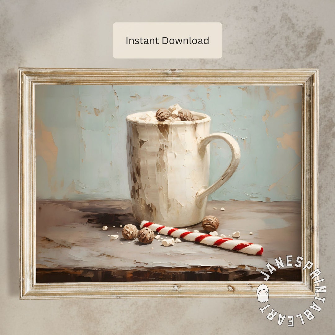 Hot Chocolate Wall Art Digital Download, Cozy Winter Hot Chocolate Art ...