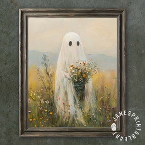 Cottagecore Ghost Printable Wall Art, Portrait of a Ghost With ...
