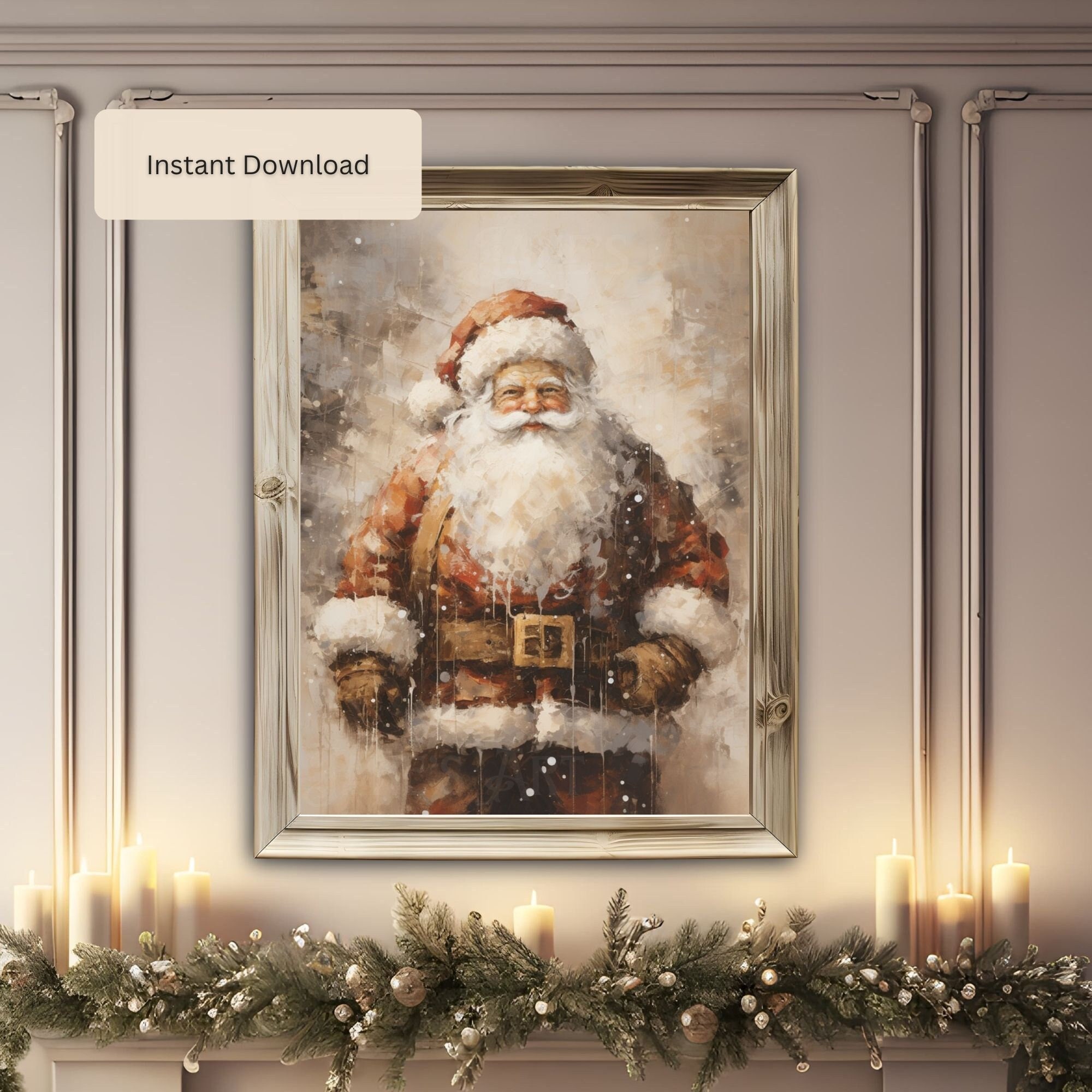 Printable Santa Claus Portrait Digital Download Vintage - Etsy