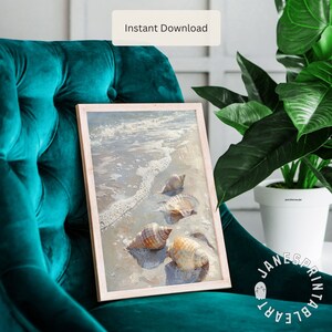 Vintage Seashell Print Digital Download, Coastal Wall Art Printable ...