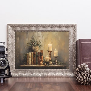 Winter Bookish Printable Wall Art, Cozy Xmas Book Print to Download ...