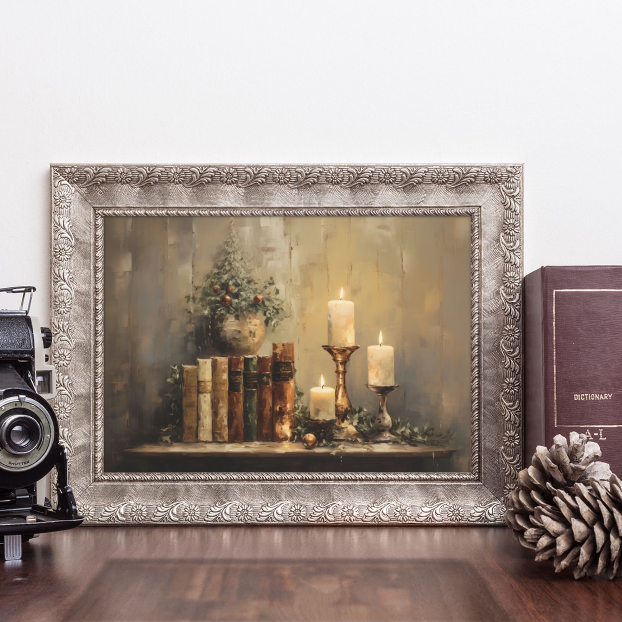Winter Bookish Printable Wall Art, Cozy Xmas Book Print to Download ...