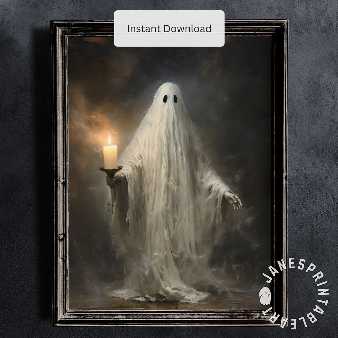 Victorian Ghost Printable Portrait, Dark Academia Spooky Halloween Wall ...