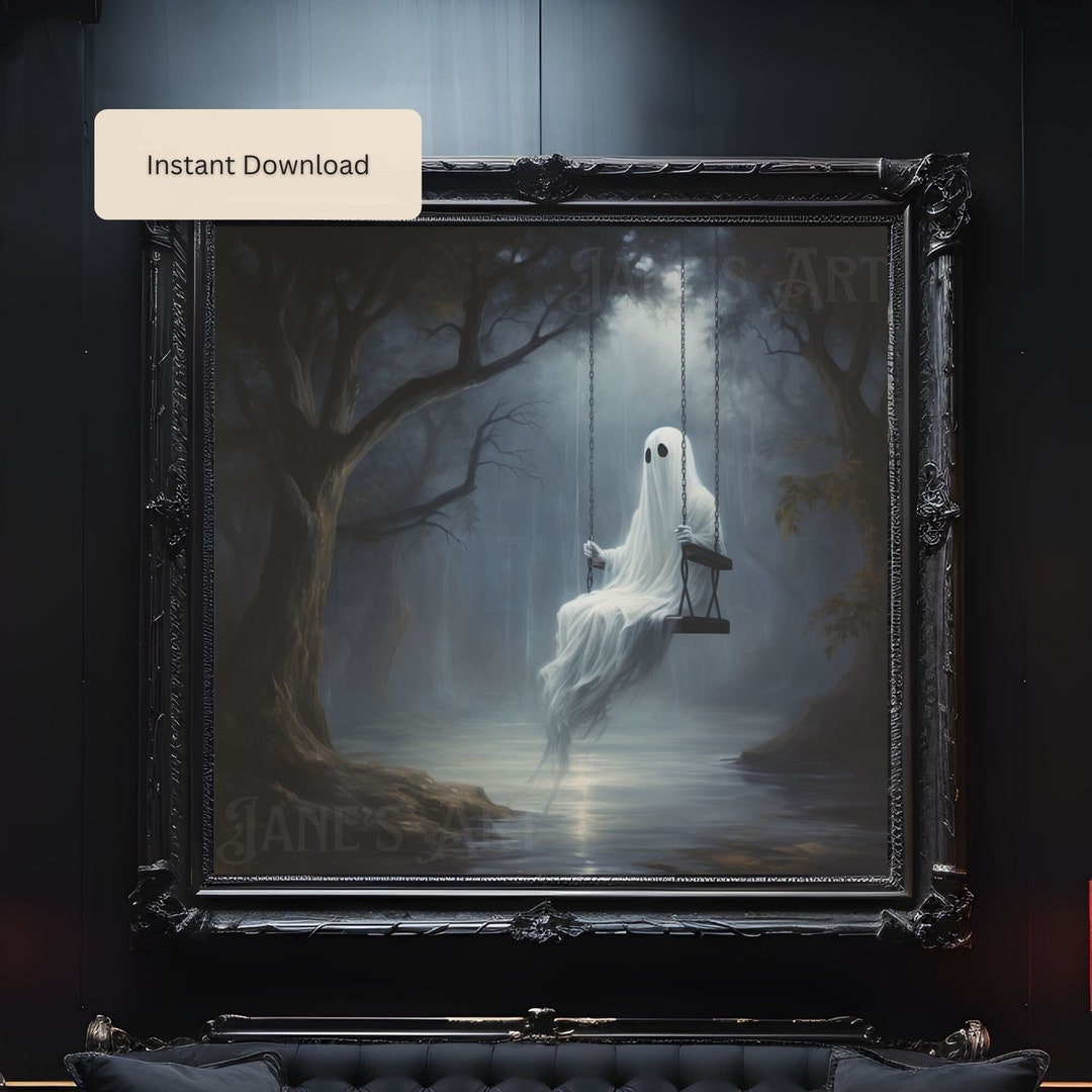 Ghost Swing Print Digital Download, Spooky Room Decor Dark Academia ...