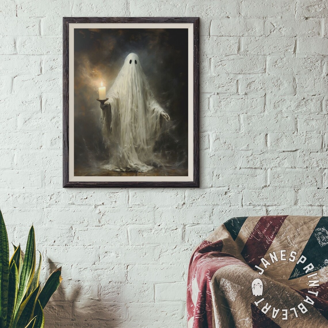 Victorian Ghost Printable Portrait, Dark Academia Spooky Halloween Wall ...