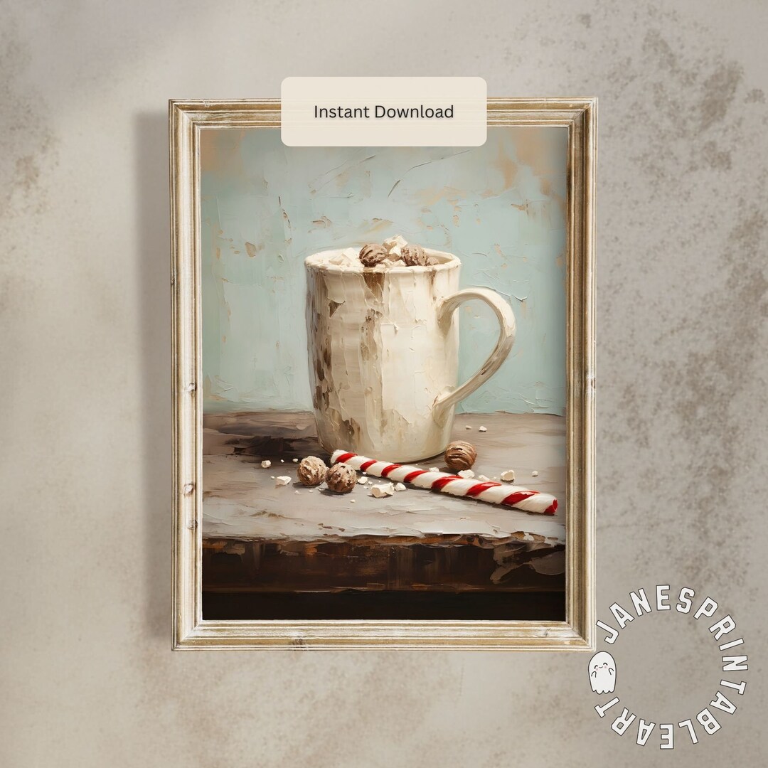 Hot Chocolate Wall Art Digital Download, Cozy Winter Hot Chocolate Art ...