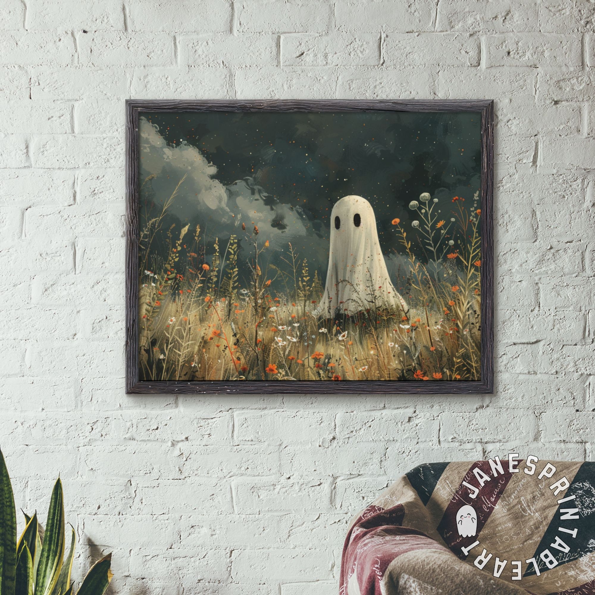 Fall Ghost Picture Printable Wall Art, Dark Academia Spooky Decor ...