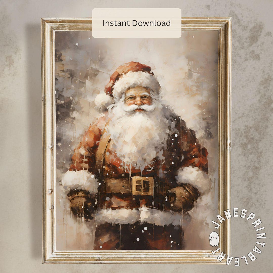 Printable Santa Claus Portrait Digital Download, Vintage Christmas ...