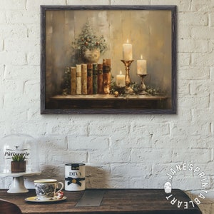 Winter Bookish Printable Wall Art, Cozy Xmas Book Print to Download ...