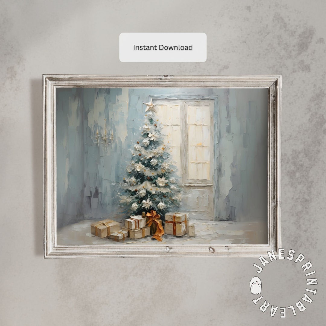 Pastel Christmas Tree Printable Wall Art Digital Download, Vintage ...