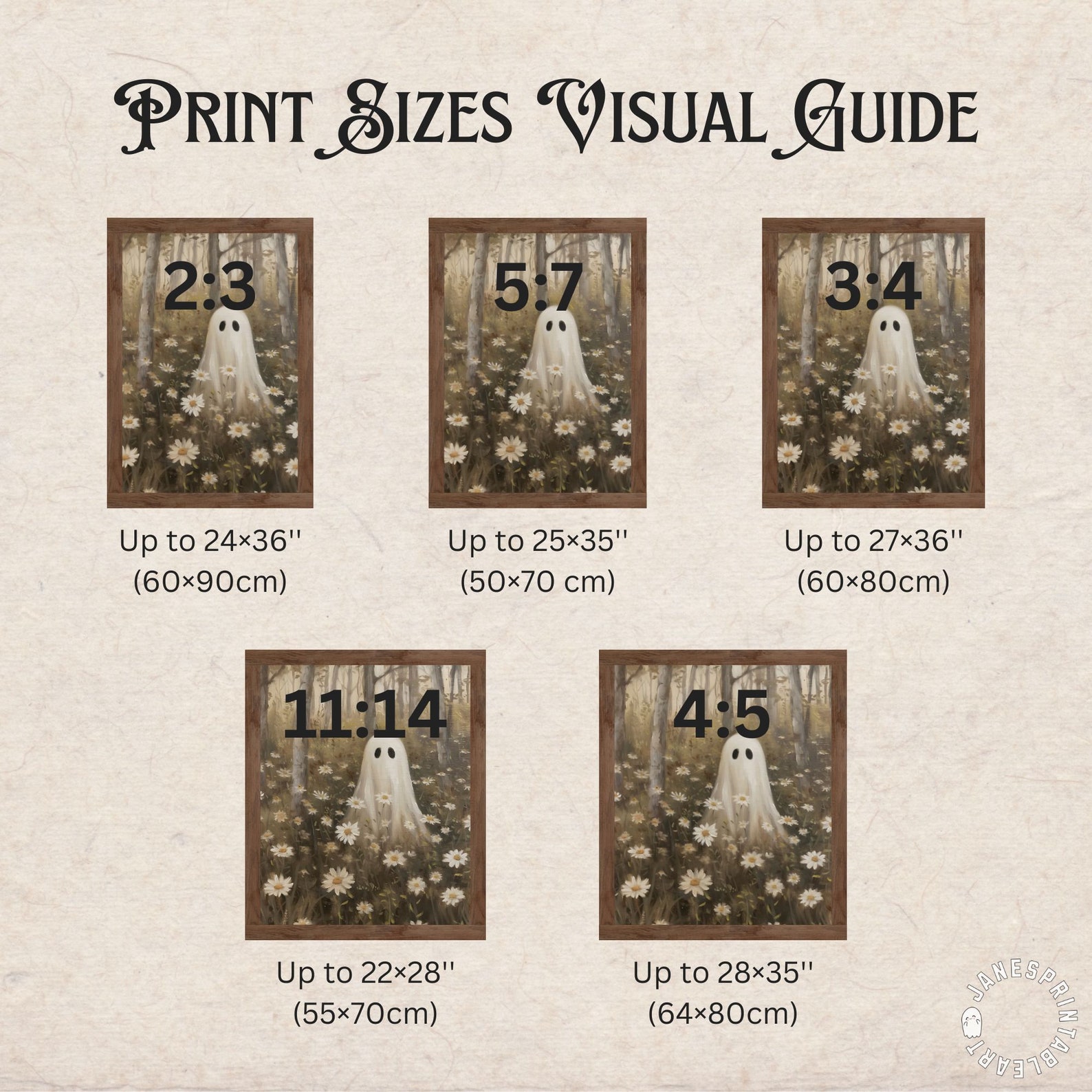 Digital Ghost Pumpkin Patch Printable Wall Art, Blue Orange Spooky Download Halloween Kitchen ...