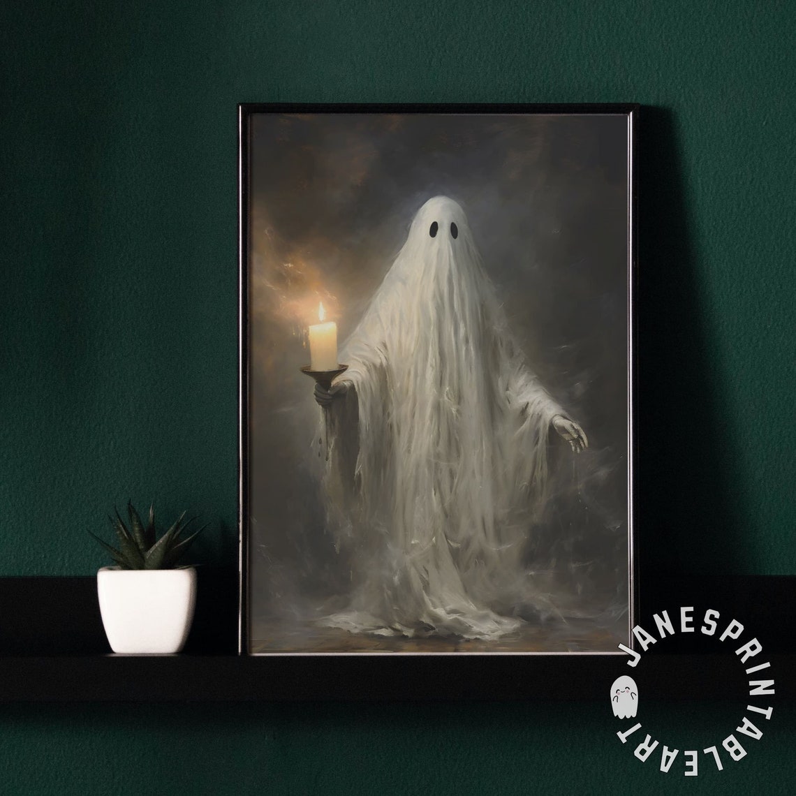 Victorian Ghost Printable Portrait, Dark Academia Spooky Halloween Wall ...