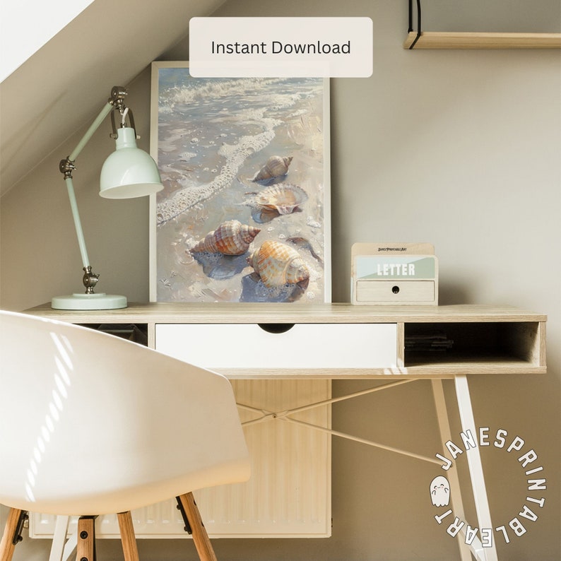 Vintage Seashell Print Digital Download, Coastal Wall Art Printable ...