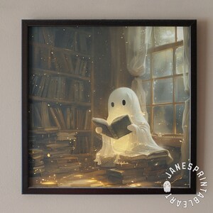 Book Lover Ghost Instant Download, Spooky Bookish Halloween Printable ...