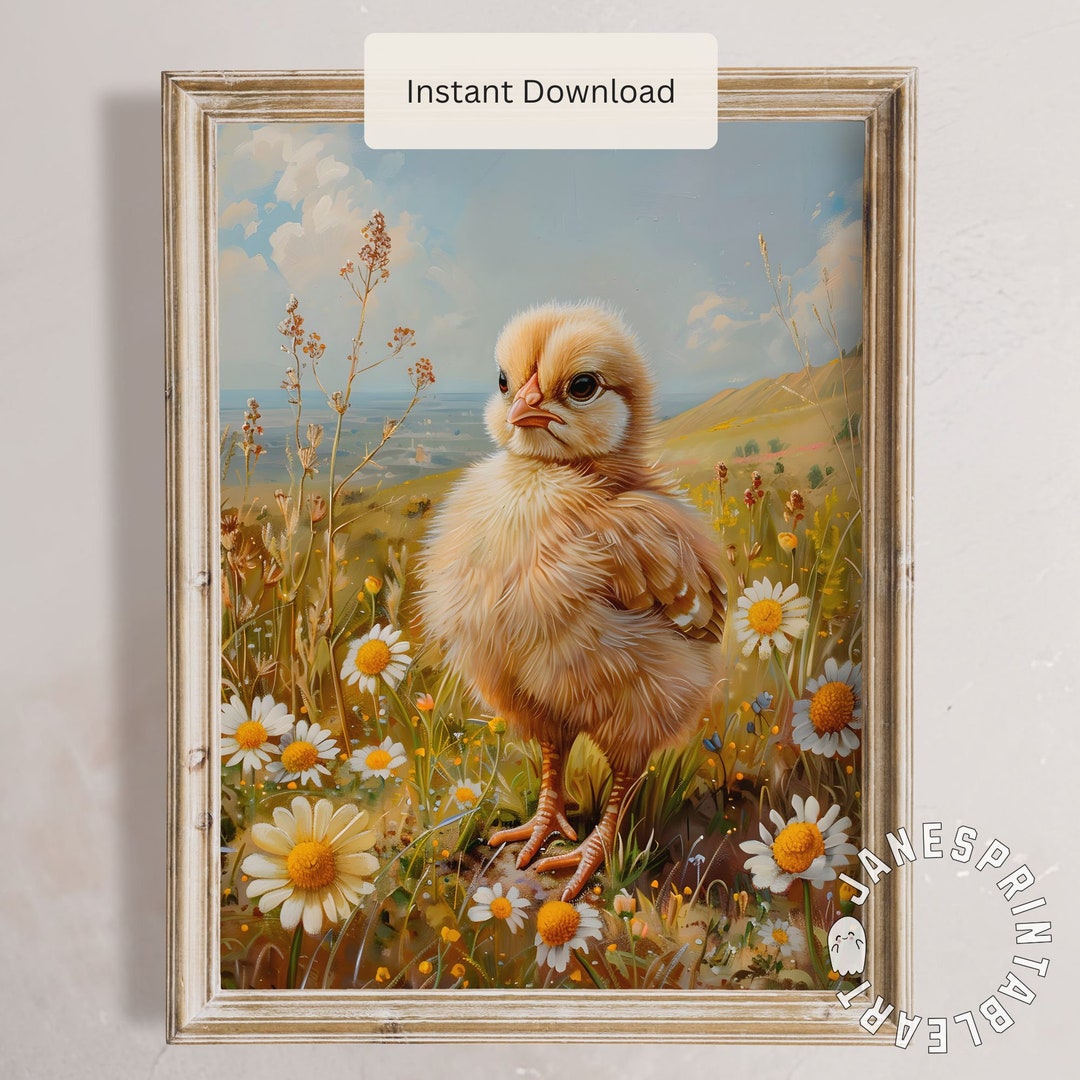 Cute Baby Chick Digital Print Download, Easter Printable Art for ...