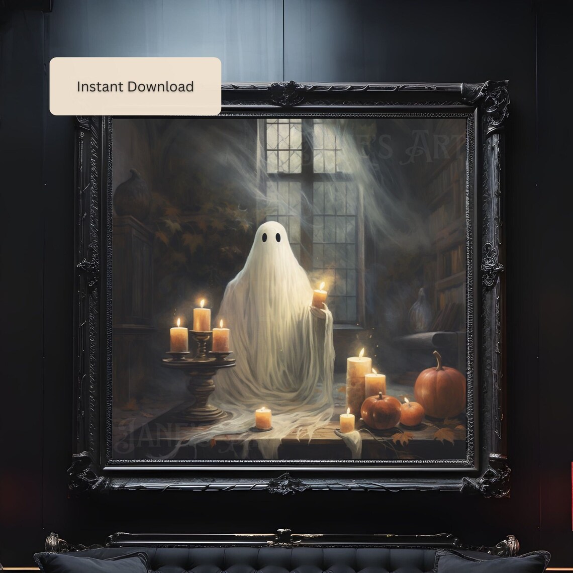 Fall Ghost Picture Printable Wall Art Dark Academia Spooky - Etsy