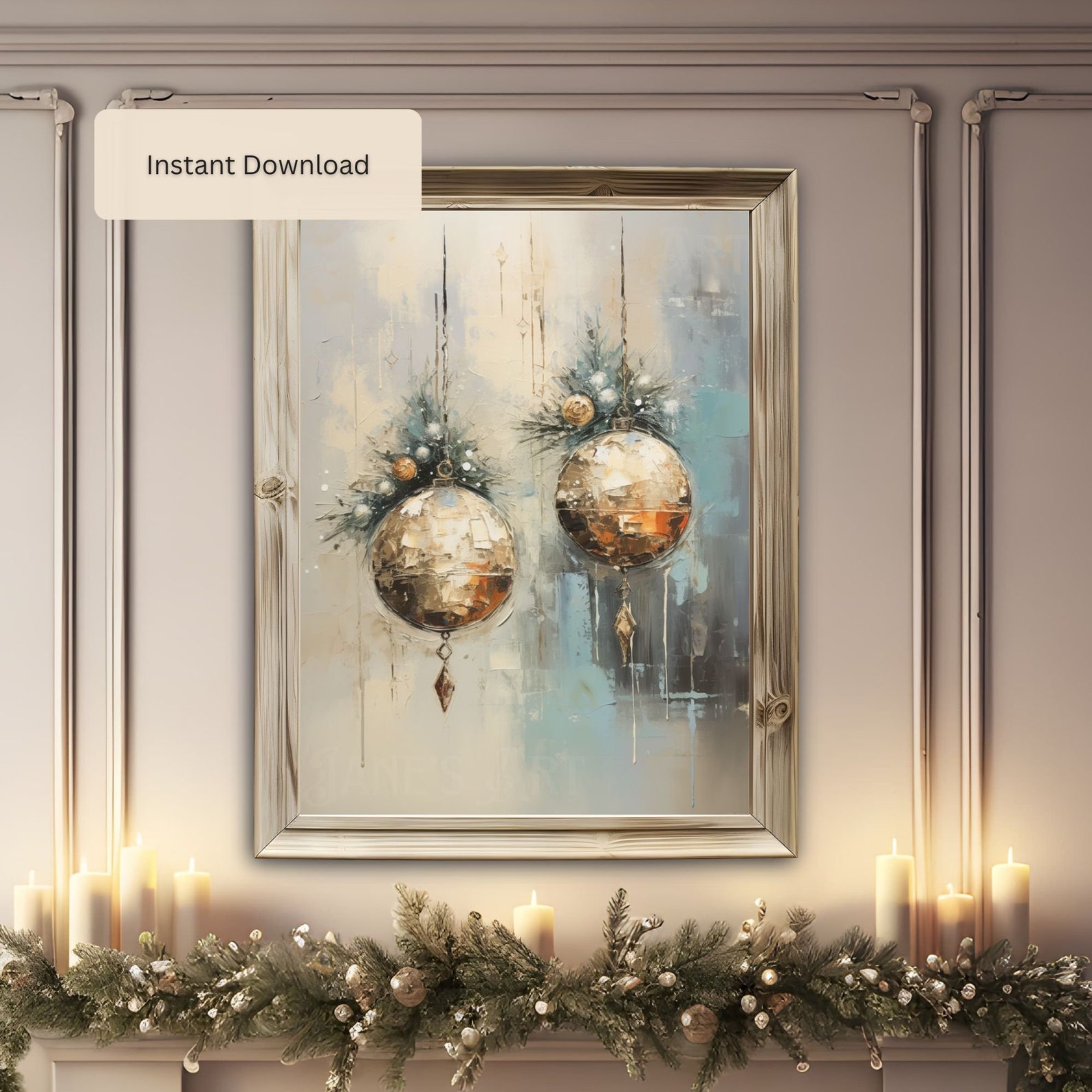 Christmas Poster Preppy Printable Wall Art, Vintage Farmhouse Winter ...